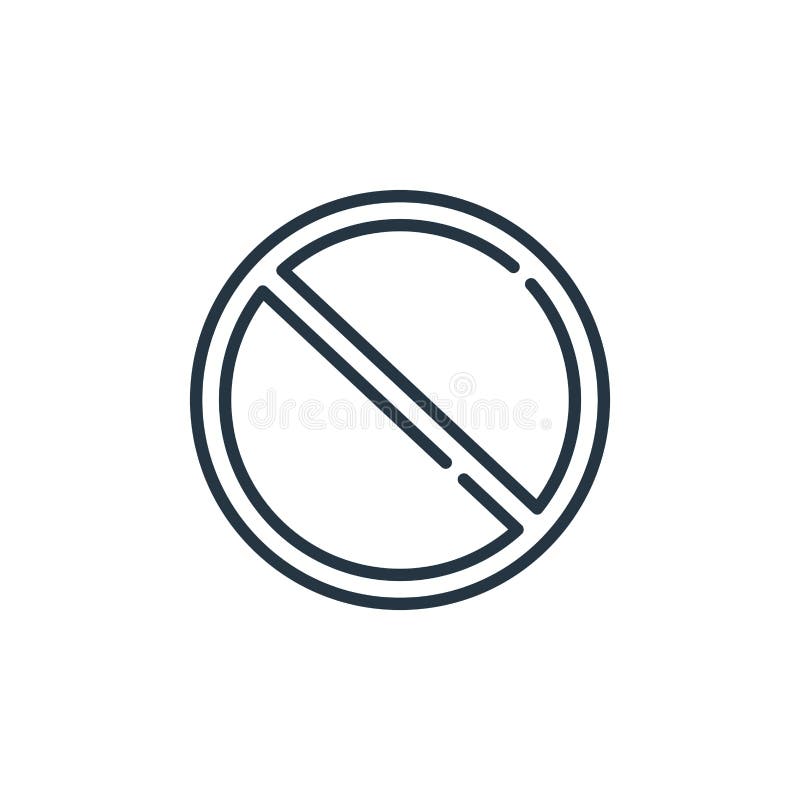 Forbidden Vector Icon Isolated on White Background. Outline, Thin Line ...