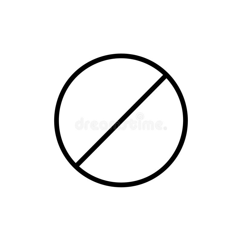 Forbidden Vector Icon, Outline Style, Isolated on White Background ...