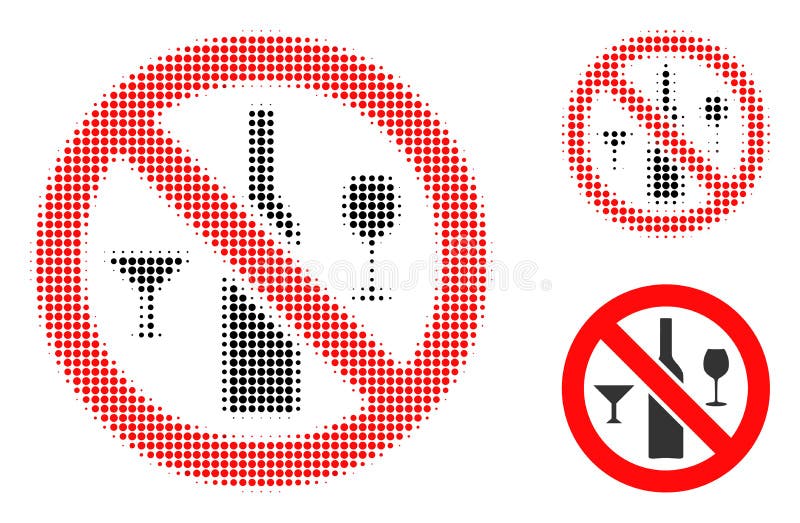 Forbidden Wine Drinks Halftone Dotted Icon Stock Vector - Illustration ...