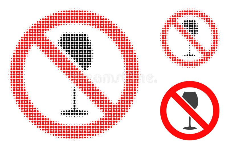 Forbidden Wine Halftone Dotted Icon Stock Vector - Illustration of ...