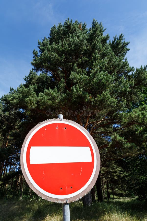 Forbidding road sign stock photo. Image of path, pass - 97120198