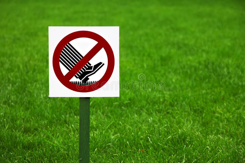 Forbidding Sign on the Lawn in the Park Stock Image - Image of hiking ...