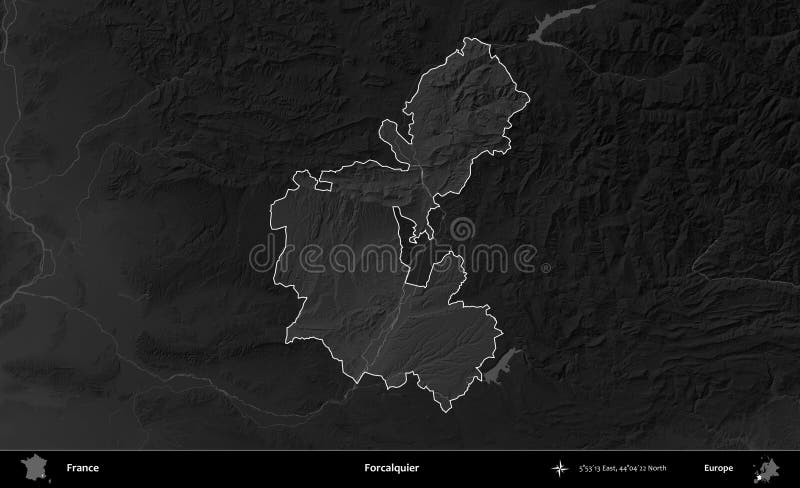 Forcalquier Highlighted, France. Grayscale Stock Image - Image of ...