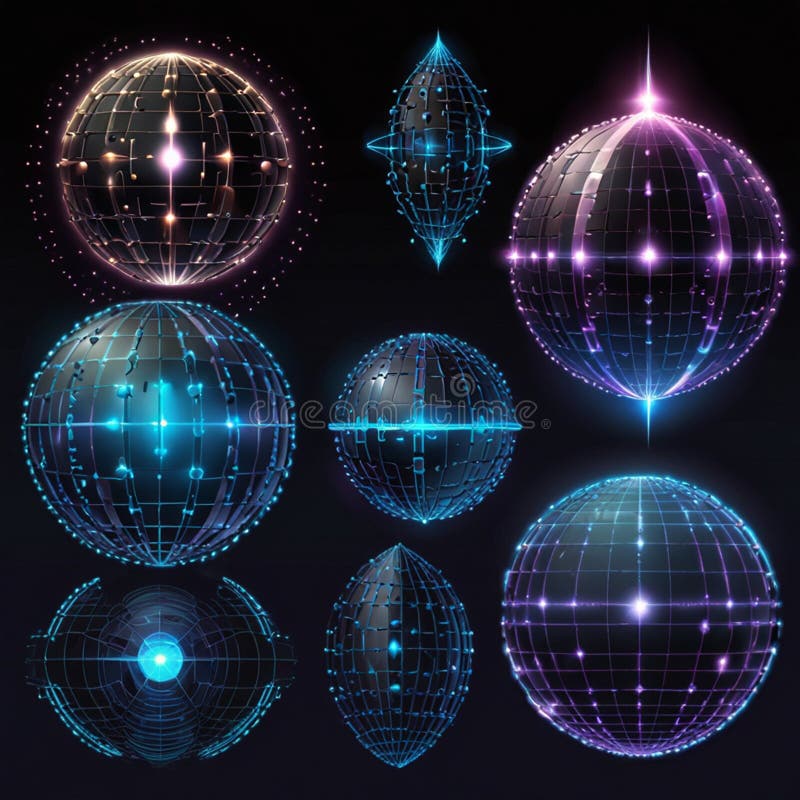 Sphere Shield Abstract Energy Protection Spheres Stock Illustration ...