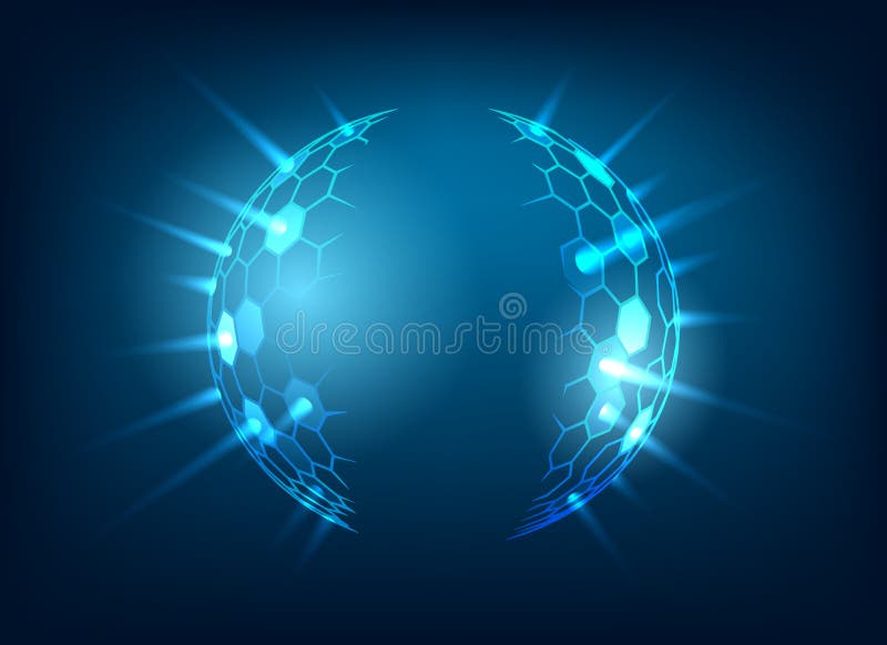 Force Sphere Futuristic Technology Barrier Stock Vector - Illustration ...