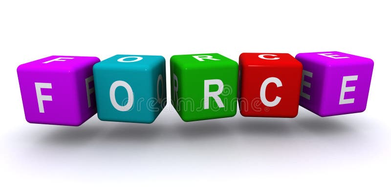 Force word block on white stock illustration. Illustration of alphabet ...