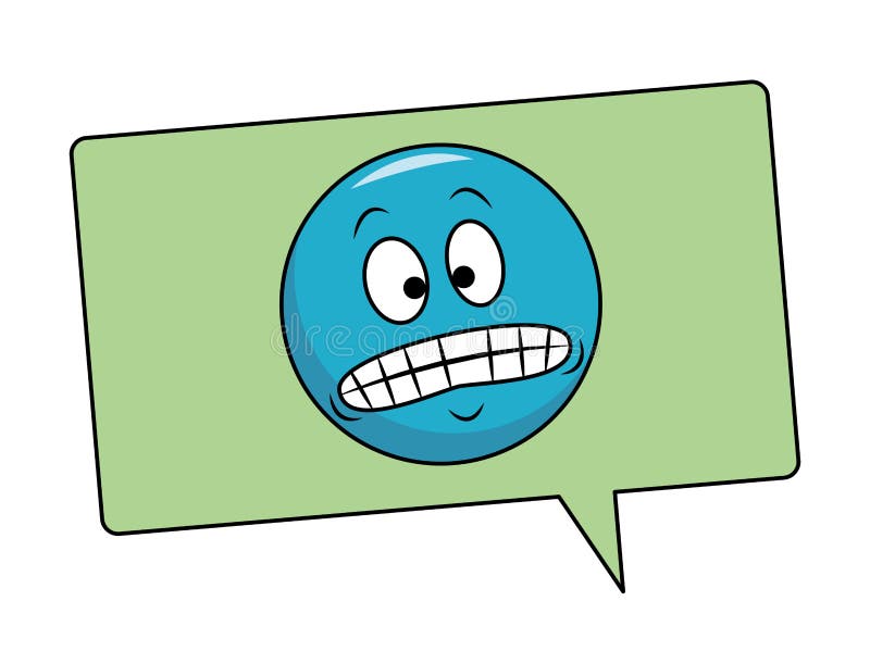 Forced Smile Emoticon in Bubble Stock Vector - Illustration of button ...