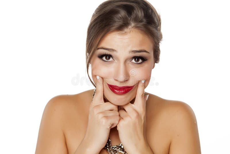 Forced smile stock image. Image of attractive, studio - 63009521