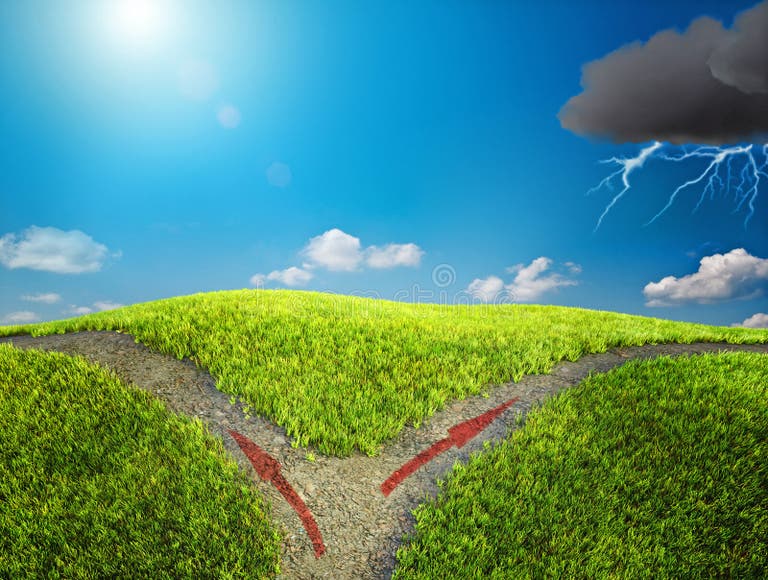 Forcella sulla strada illustrazione di stock. Illustrazione di concetto ...