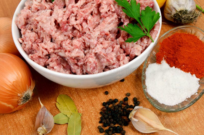 Forcemeat with spices stock photo. Image of food, machine - 22883618