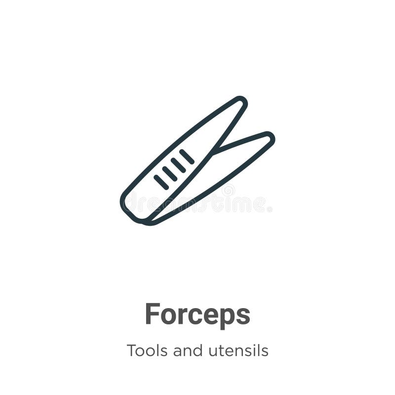 Forceps Outline Vector Icon. Thin Line Black Forceps Icon, Flat Vector ...