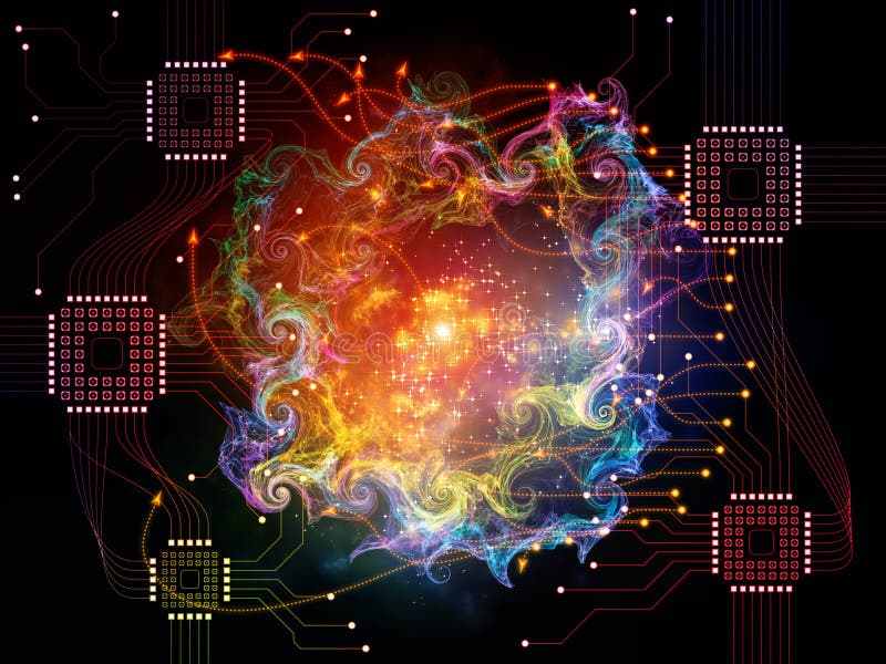 Forces of CPU Workflow stock illustration. Illustration of processing ...