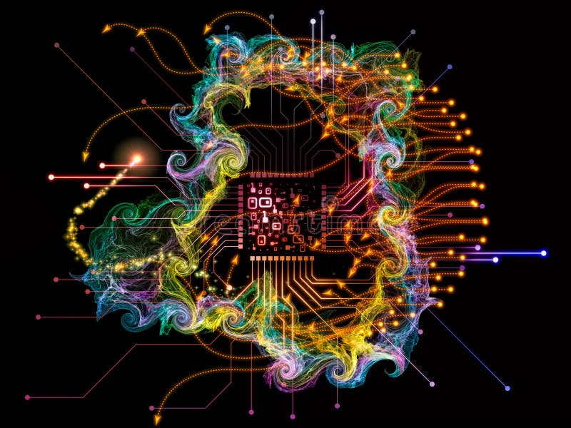 Forces of CPU Workflow stock illustration. Illustration of central ...