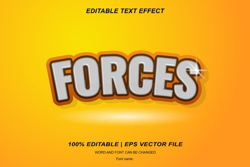 Forces Text Style Effect 3d Editable Vector Design Stock Vector ...