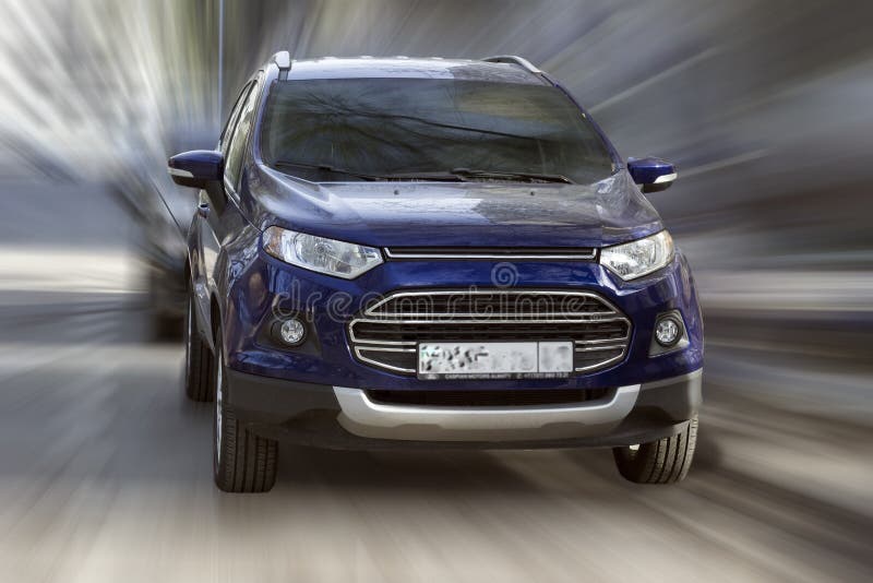 Ford blue car. stock image. Image of blurred, light - 144449649
