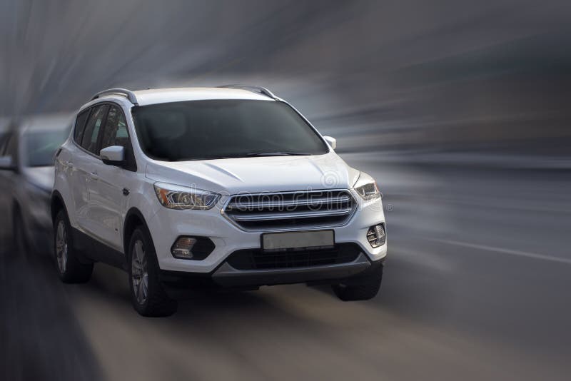 Ford white car. stock photo. Image of warm, blurred - 171666290