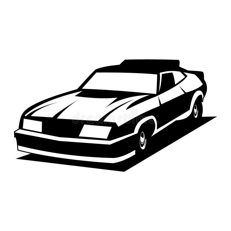 1973 Ford Car Silhouette Logo Concept Emblem Isolated Stock Vector ...