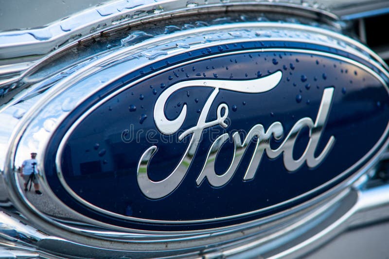 Ford Emblem on Front of Vehicle Grille Brand Logo Display Editorial ...