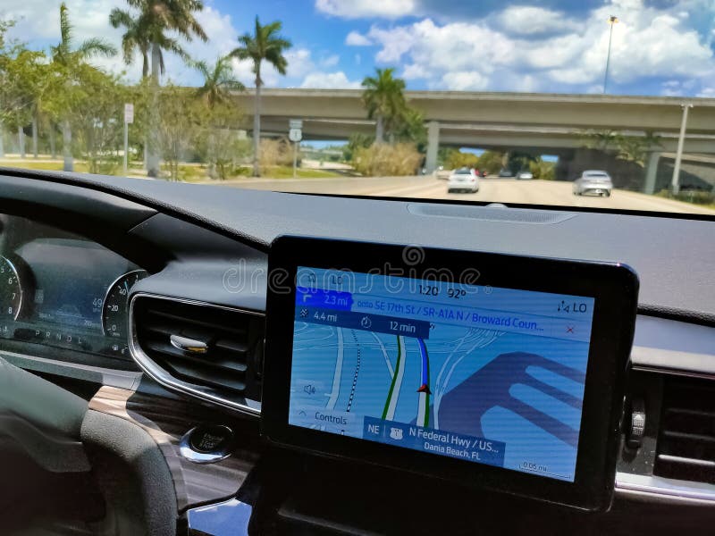 Ford Explorer Car Dashboard and Navigation System Editorial Image ...