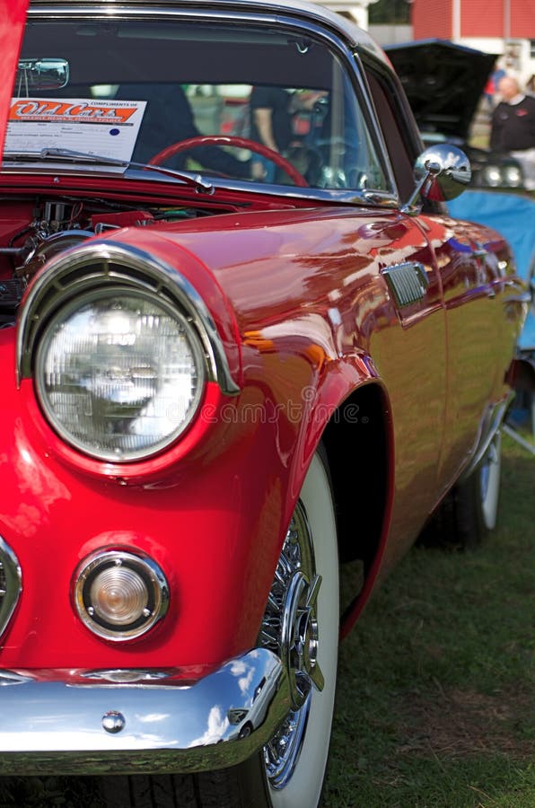 Side View of a Classic 1955 Ford Thunderbird in Cherry Red Editorial ...