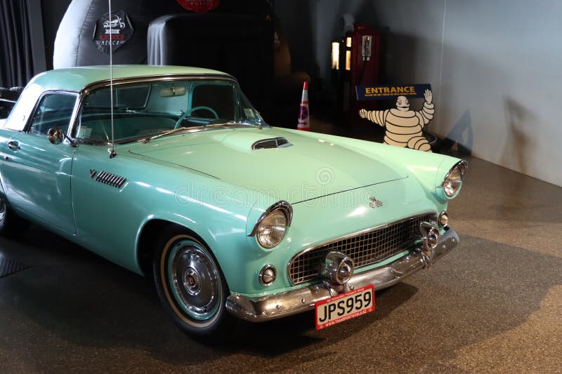 1956 Ford Thunderbird Classic Blue Car Editorial Stock Photo - Image of ...