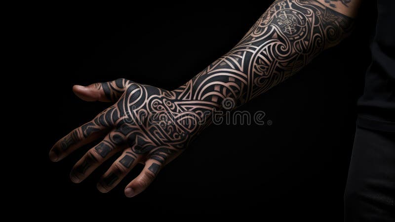 Forearm black work stock illustration. Illustration of bold - 372492628