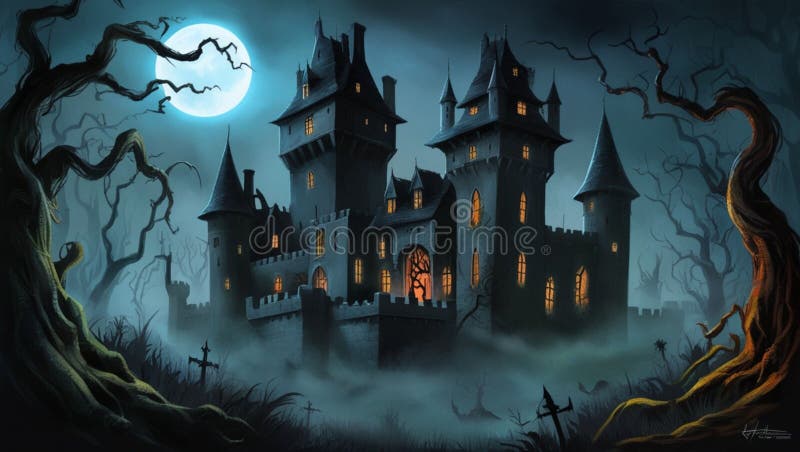 A Foreboding, Ancient, and Decrepit Castle Stands Amidst a Twisted ...