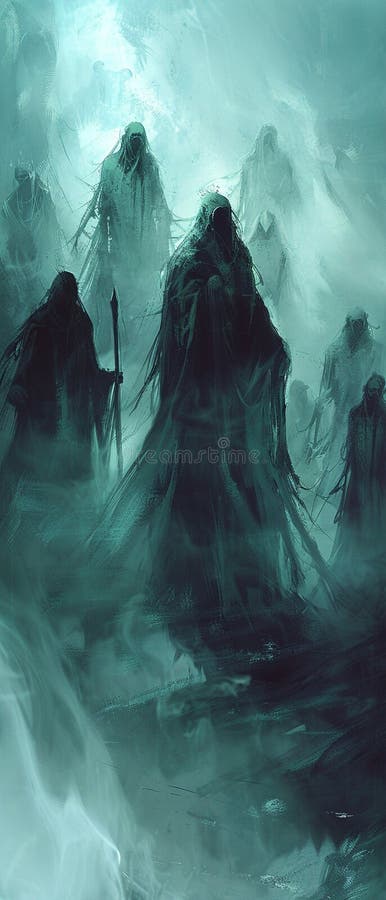 A Foreboding Assembly of Spectral Reapers Shrouded in the Mists of a ...