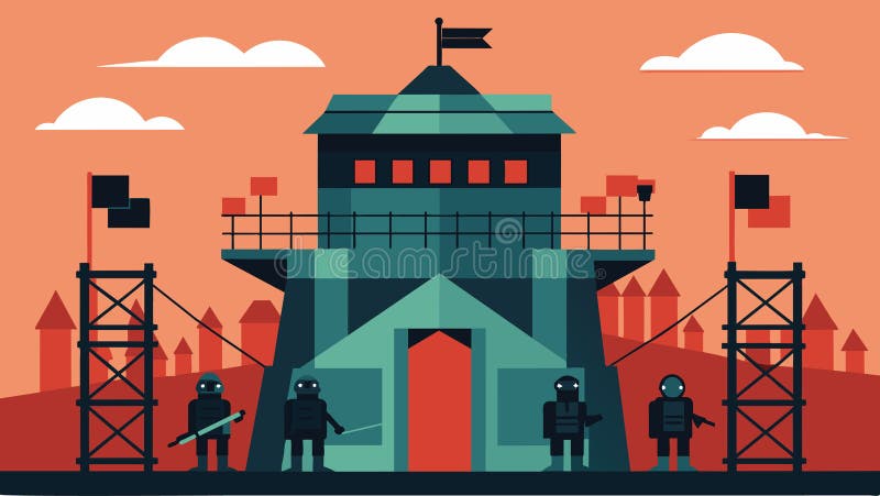 A Foreboding Fortresslike Structure with Reinforced Steel Doors Guard ...