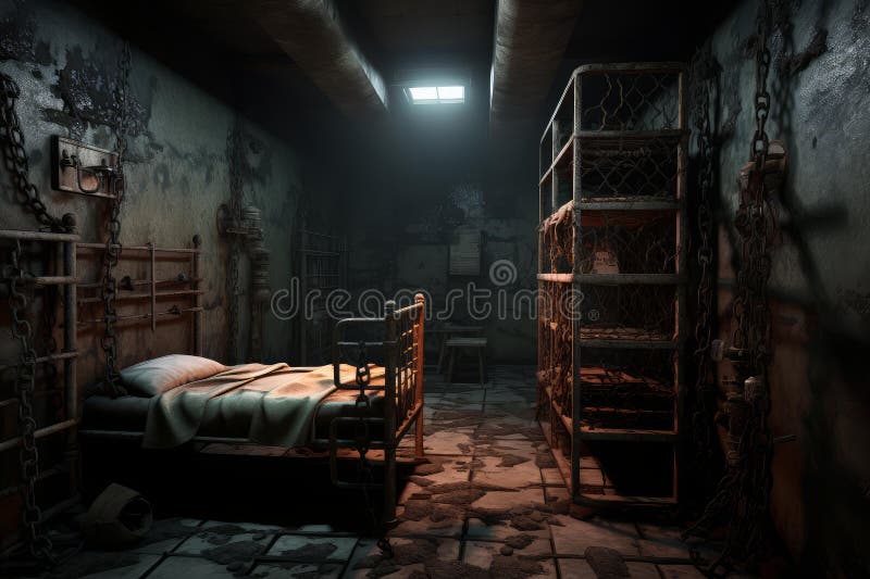 Foreboding Prisoner Cage Prison Portrait. Generate Ai Stock Image ...