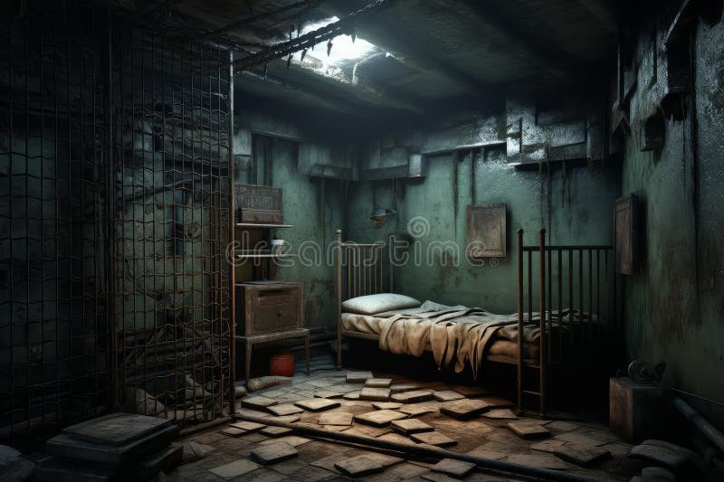 Foreboding Prisoner Cage Prison Portrait. Generate Ai Stock Photo ...