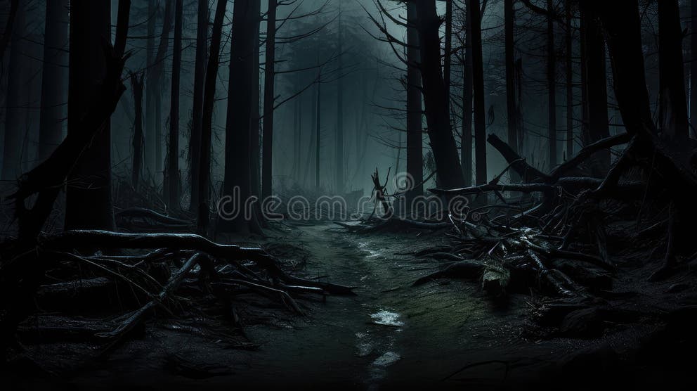 Foreboding scary dark stock illustration. Illustration of ness - 373929824