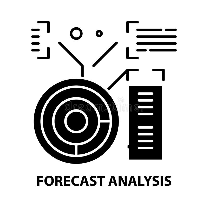 Forecast Analysis Icon, Black Vector Sign with Editable Strokes ...