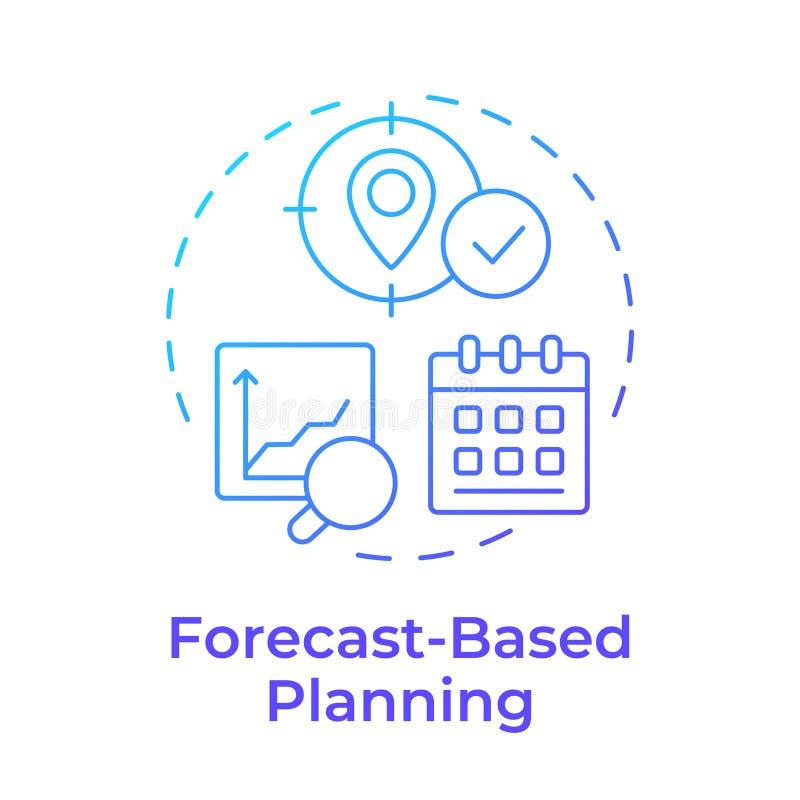 Forecast Based Planning Blue Gradient Concept Icon Stock Illustration ...