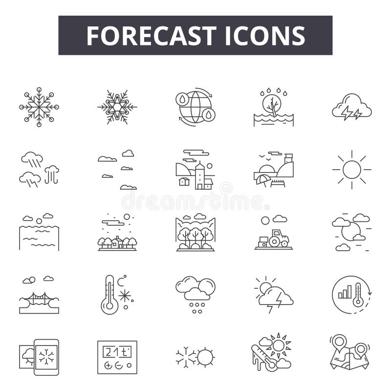 Forecast Line Icons for Web and Mobile Design. Editable Stroke Signs ...