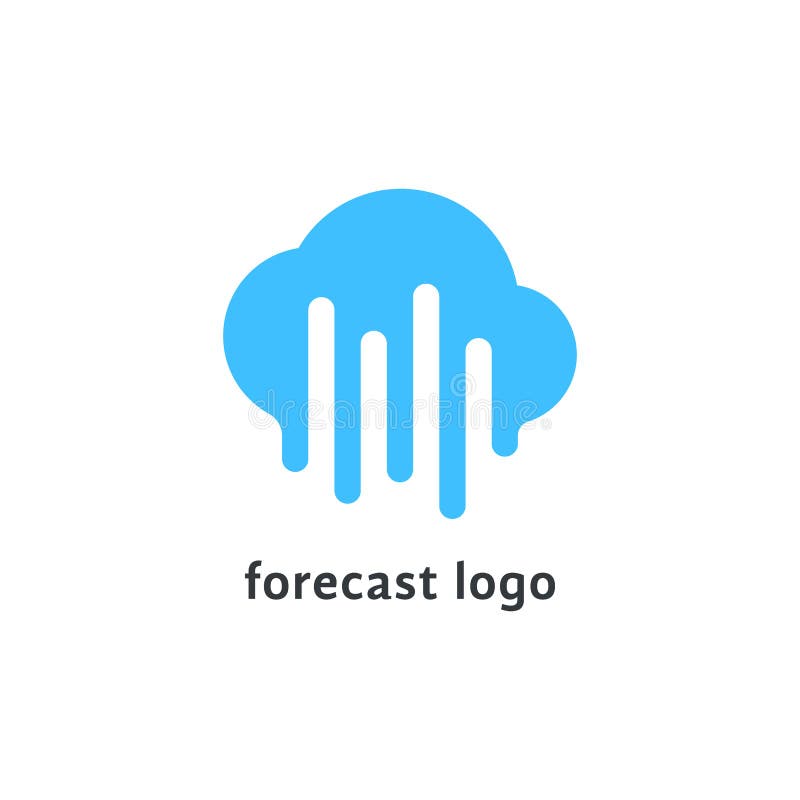 Forecast Logo with Melted Blue Cloud Stock Vector - Illustration of ...