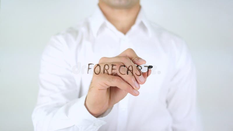 Forecast, Man Writing on Glass Stock Photo - Image of drawing, marker ...