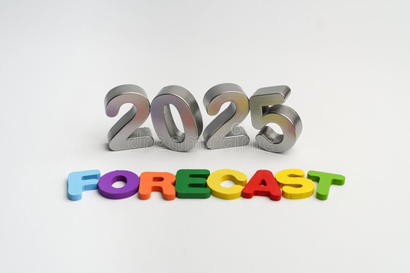 2025 Forecast in Random Placement Letter Concept Alphabet 3D Colorful ...