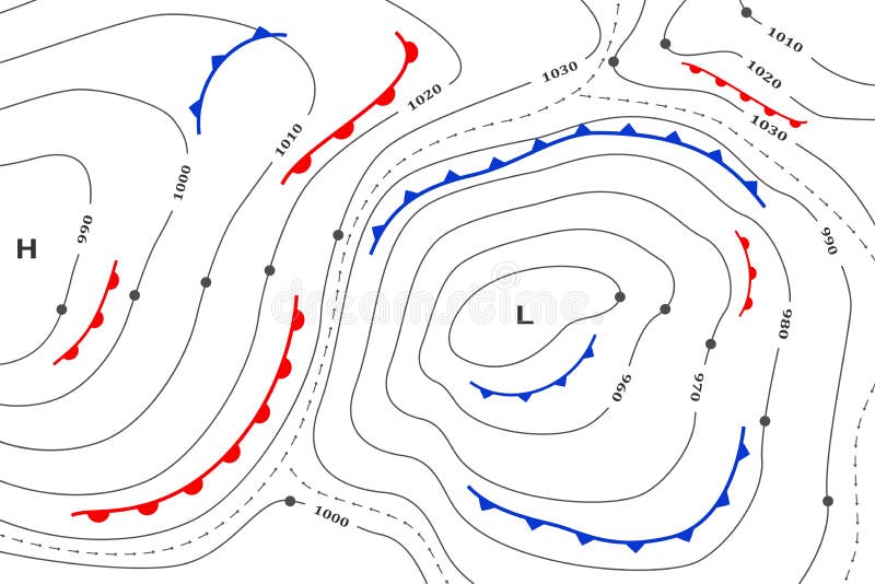 Forecast Weather Map. Meteorological Weather Map. Infographic Template ...