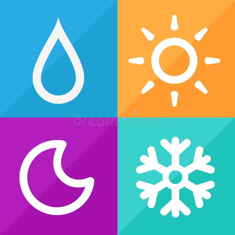 Forecast Weather Signs Set Great for Any Use, Vector EPS10. Stock ...