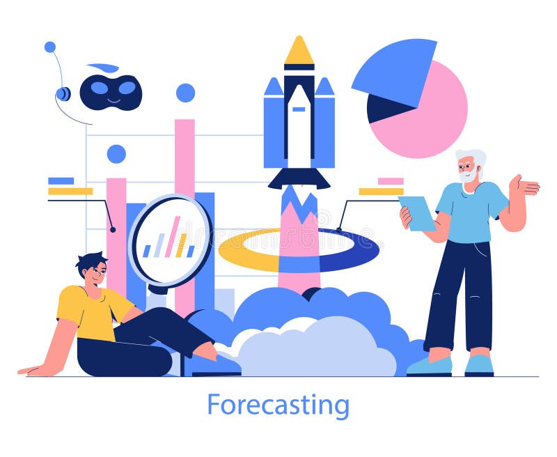 Forecasting. Flat Vector Illustration Stock Vector - Illustration of ...