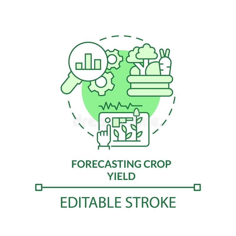Forecasting Crop Yield Green Concept Icon Stock Vector - Illustration ...