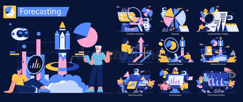 Forecasting. Flat Vector Illustration Stock Illustration - Illustration ...