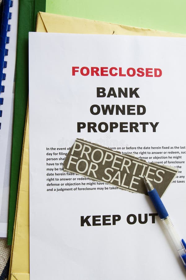 Foreclosed Property Notice Taped on a House Door Property Stock Image ...