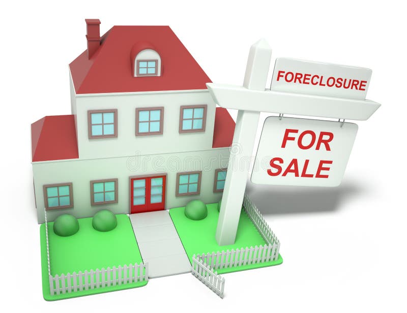 Foreclosure House stock illustration. Illustration of sign - 32601394