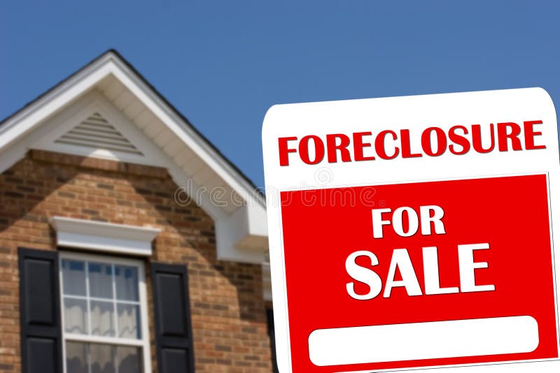 Foreclosure Home for Sale Sign & House Stock Image - Image of spacious ...