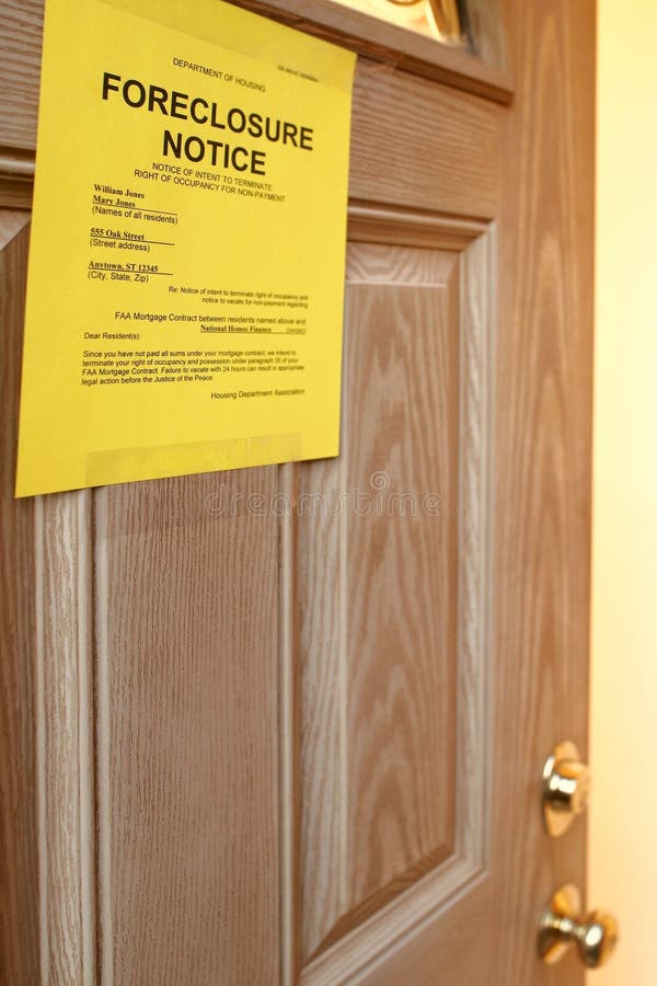 Foreclosure Notice stock photo. Image of wood, bank, loosing - 6941698