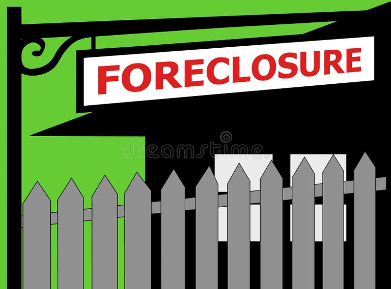 Foreclosure sign stock illustration. Illustration of market - 6650441