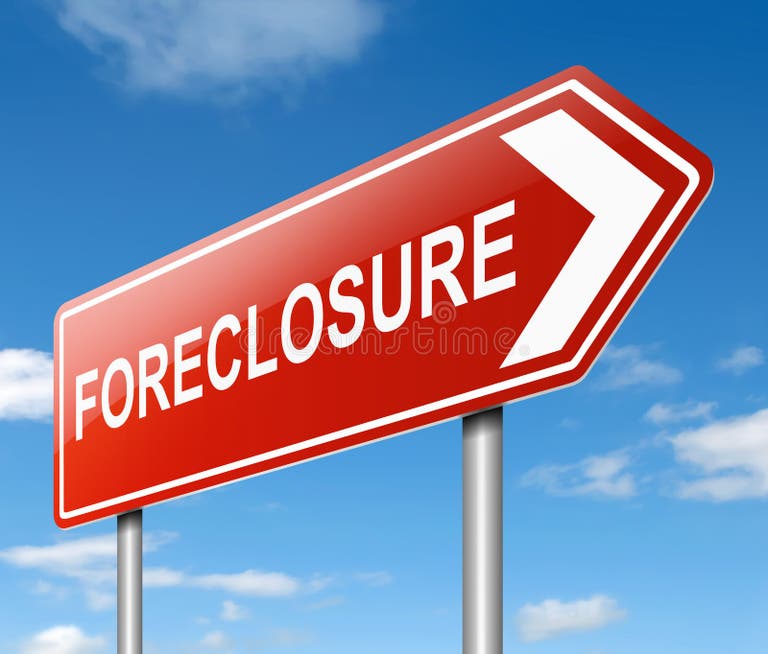 Foreclosure sign concept. stock illustration. Illustration of ...