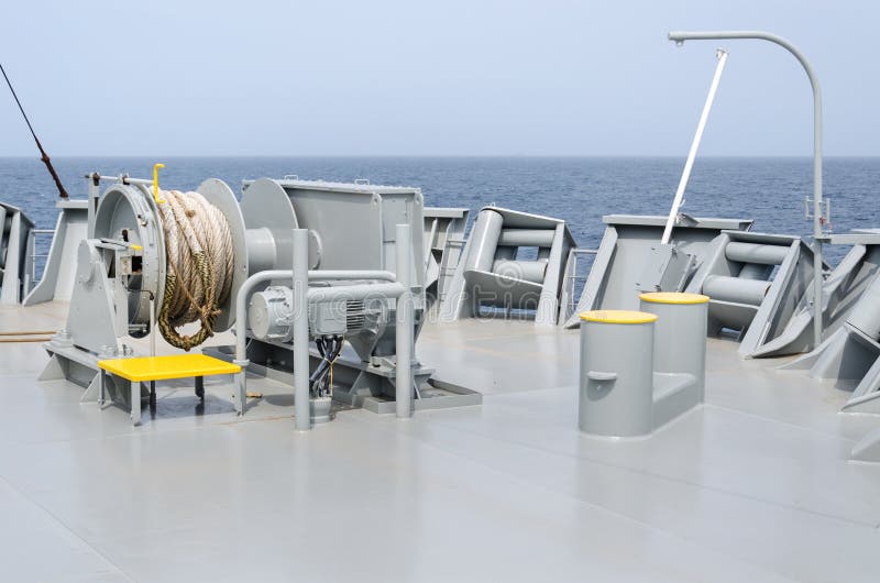 Foredeck of the vessel stock photo. Image of ship, howsepipe - 117165110